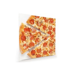 Primedeco Glasbild Wandbild Quadratisch Gute Pizza mit Aufhängung