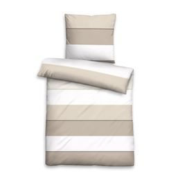 SONSTIGE Bettwäsche SATIN kitt (BL 135x200 cm) BL 135x200 cm beige Bettbezug Bettzeug