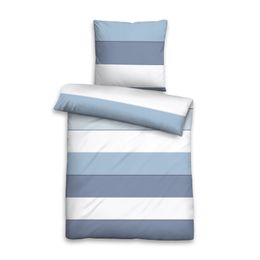 SONSTIGE Bettwäsche SATIN taubenblau (BL 135x200 cm) BL 135x200 cm blau Bettbezug Bettzeug