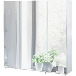 Schildmeyer Spiegelschrank Basic Breite 70 cm, 3-türig, Glaseinlegeböden, Made in Germany, weiß