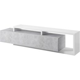 Lowboard Helvetia "Bota" Sideboards Gr. B/H/T: 219 cm x 52 cm x 45 cm, weiß (weiß, betonoptik) Lowboards