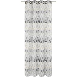 Vorhang WIRTH "Berlare" Gardinen Gr. 165 cm, Ösen, 132 cm, grau (hellgrau) Ösen