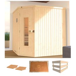 Weka Sauna "Varberg 3" Saunen beige (natur) Saunen