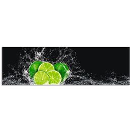 Küchenrückwand Artland "Limone mit Spritzwasser" Spritzschutzwände Gr. B/H: 170 cm x 50 cm, grün Küchendekoration