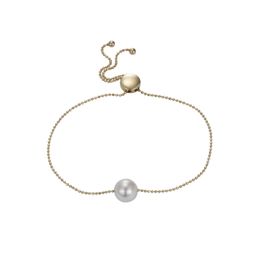 Armband Firetti "Schmuck Geschenk Gold 585 Armschmuck Armkette Goldarmband Perle" Armbänder Gr. Gelbgold 585-Perlen, weiß (gelbgoldfarben, weiß) Damen Perlenarmbänder