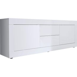 Lowboard Lc "Basic" Sideboards Gr. B/H/T: 210 cm x 66 cm x 43 cm, 2, weiß (weiß hochglanz lack) Lowboards Sideboards