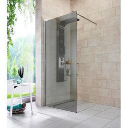 Duschwand Welltime "Duschabtrennung" Duschwände Gr. B/H: 90 cm x 190 cm, ohne Antikalk-Versiegelung, grau (chromfarben) Duschen