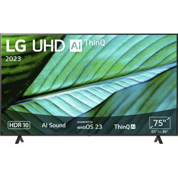 F (A bis G) LG LED-Fernseher "75UR76006LL" Fernseher schwarz LED Fernseher