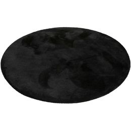 Hochflor-Teppich Esprit "Relaxx" Teppiche Gr. Ø 200 cm, 25 mm, 1 St., schwarz Esszimmerteppiche Wohnzimmer, sehr große Farbauswahl, weicher dichter Hochflor