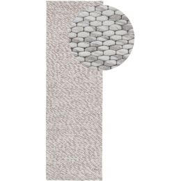 Läufer CarpetFine "Sina" Teppiche Gr. B/L: 75 cm x 200 cm, 14 mm, 1 St., braun (hellbraun) Teppichläufer