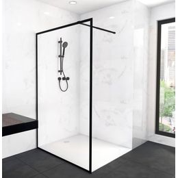 Walk-in-Dusche MARWELL "MARWELL CITY" Duschwände Gr. B/H: 120 cm x 200 cm, mit Antikalk-Versiegelung, schwarz (matt, schwarz) Duschen