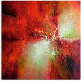 Wandbild Artland "Energie" Bilder Gr. B/H: 100 cm x 100 cm, Leinwandbild Gegenstandslos quadratisch, 1 St., rot Kunstdrucke