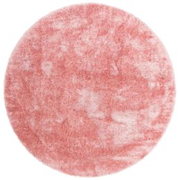 Hochflor-Teppich Home Affaire "Malin" Teppiche Gr. L: 140 cm Ø 140 cm, 43 mm, 1 St., rosa Esszimmerteppiche