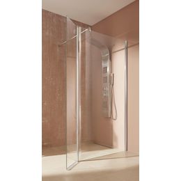 Walk-in-Dusche Welltime "Mailand" Duschwände Gr. B/H: 100 cm x 190 cm, beidseitig montierbar, ohne Antikalk-Versiegelung, grau (chromfarben) Duschen