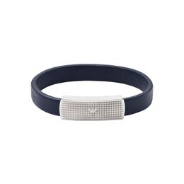 Armband Emporio Armani "EGS2987040" Armbänder Gr. Edelstahl-Leder, blau (edelstahlfarben, blau) Emporio Armani