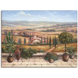 Wandbild Artland "Terrasse" Bilder Gr. B/H: 120 cm x 90 cm, Leinwandbild Europa, 1 St., braun Kunstdrucke