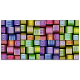 Glasbild Artland "Bunte Muster" Bilder Gr. B/H: 100 cm x 50 cm, Glasbild Muster Querformat, 1 St., bunt Glasbilder