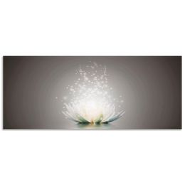 Küchenrückwand Artland "Magie der Lotus-Blume" Spritzschutzwände Gr. B/H: 160 cm x 65 cm, grau Küchendekoration