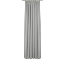 Vorhang WIRTH "Uni Collection light" Gardinen Gr. 185 cm, Kräuselband, 142 cm, grau (hellgrau) Kräuselband