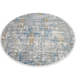 Teppich Musterring "SINFONIA" Teppiche Gr. Ø 240 cm, 8 mm, 1 St., bunt (grau, mehrfarbig, blau) Esszimmerteppiche