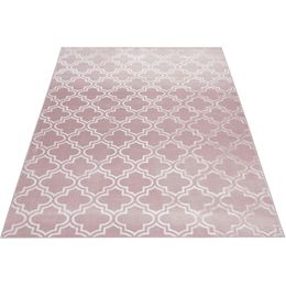 Teppich LEONIQUE "Triana" Teppiche Gr. B/L: 200 cm x 290 cm, 7 mm, 1 St., rosa Esszimmerteppiche