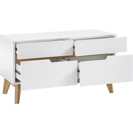 Sitzbank MCA furniture "Cervo" Sitzbänke Gr. B/H/T: 97 cm x 53 cm x 40 cm, weiß (weiß matt, eichefarben) Garderobenbank Sitzbank Hocker, Bänke Truhen