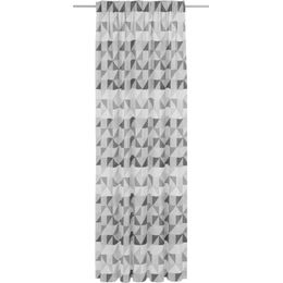 Vorhang WIRTH "Berlare" Gardinen Gr. 375 cm, Multifunktionsband, 132 cm, grau (dunkelgrau) Schlafzimmergardinen