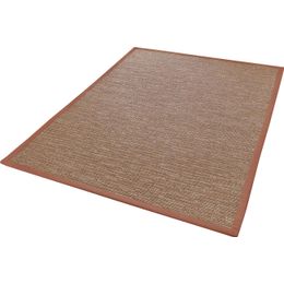 Teppich Dekowe "Naturino Effekt" Teppiche Gr. B/L: 240 cm x 340 cm, 8 mm, 1 St., braun Esszimmerteppiche Flachgewebe, Sisal-Optik, mit Bordüre, In- und Outdoor geeignet