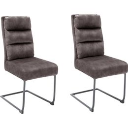 Freischwinger MCA furniture "Lampang" Stühle Gr. B/H/T: 44 cm x 99 cm x 64 cm, 2 St., Metall, grau (anthrazit, schwarz matt lackiert) Freischwinger