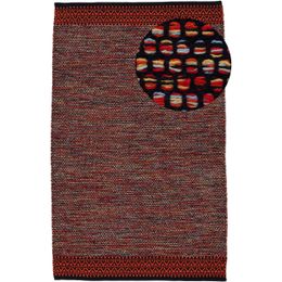 Teppich CarpetFine "Kelim Mia" Teppiche Gr. B/L: 200 cm x 250 cm, 6 mm, 1 St., orange (terra) Baumwollteppiche