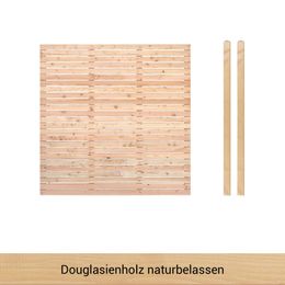 Bm Massivholz Zaun "Kurt Set 1" Zaunelemente Gr. H: 180 cm H/L: 180 cm, beige (ohne) Zaunelemente