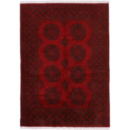 Orientteppich WOVEN ARTS "Afghan Akhche" Teppiche Gr. B/L: 140 cm x 200 cm, 10 mm, 1 St., rot Orientalische Muster