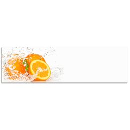 Küchenrückwand Artland "Orange mit Spritzwasser" Spritzschutzwände Gr. B/H: 180 cm x 50 cm, orange Küchendekoration