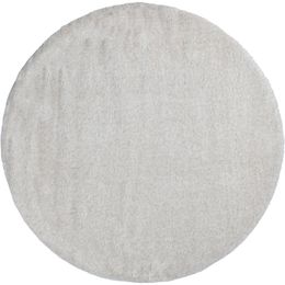 Hochflor-Teppich Home Affaire "Malin" Teppiche Gr. L: 190 cm Ø 190 cm, 43 mm, 1 St., beige (creme) Esszimmerteppiche