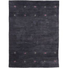 Wollteppich CarpetFine "Gabbeh Uni" Teppiche Gr. B/L: 140 cm x 200 cm, 15 mm, 1 St., grau Orientalische Muster reine Wolle, handgewebt, Gabbeh Loom Tiermotiv, auch als Läufer