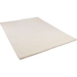 Wollteppich Theko "Maloronga Uni" Teppiche Gr. B/L: 70 cm x 140 cm, 24 mm, 1 St., beige (natur weiß) Schurwollteppiche