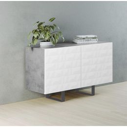 Sideboard DIVENTA Sideboards Gr. B/H/T: 110 cm x 67 cm x 45 cm, weiß (beton weiß) Sideboards