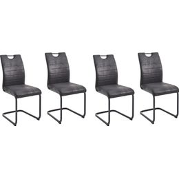 Esszimmerstuhl MCA furniture "Bilbao" Stühle Gr. B/H/T: 43 cm x 95 cm x 57 cm, 4 St., Metall, grau (anthrazit, schwarz matt lackiert) Küchenstühle