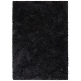 Teppich my home "Desner, Hochflor Teppiche" Teppiche Gr. B/L: 300 cm x 400 cm, 38 mm, 1 St., schwarz Esszimmerteppiche