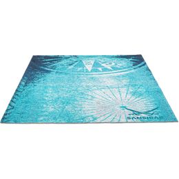 Teppich Sansibar "Keitum 011" Teppiche Gr. B/L: 130 cm x 190 cm, 3 mm, 1 St., blau Esszimmerteppiche