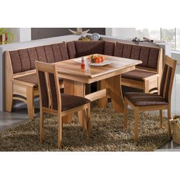 Schösswender Eckbankgruppe SCHÖSSWENDER "Bali" Sitzmöbel-Sets Gr. Polyester, Eckbank mit Truhe-Tisch mit Auszug, braun (holzwerkstoff mit farbe kernbuche, natura 4 hellbraun, buchefarben) Eckbankgruppen