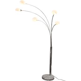Stehlampe Salesfever "Noa" Lampen Gr. 5 flammig, Höhe: 210 cm, weiß (chromfarben, weiß) Bogenlampe Bogenlampen Lampen