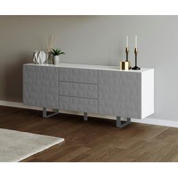 Sideboard DIVENTA Sideboards Gr. B/H/T: 165 cm x 67 cm x 45 cm, grau (weiß grau) Sideboards