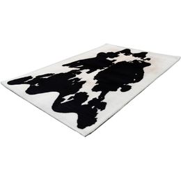 Hochflor-Teppich Calo-deluxe "Vogesen 500" Teppiche Gr. B/L: 120 cm x 160 cm, 30 mm, 1 St., schwarz-weiß (weiß, schwarz) Esszimmerteppiche