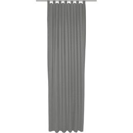 Vorhang WIRTH "Uni Collection light" Gardinen Gr. 365 cm, Schlaufen, 142 cm, grau (dunkelgrau) Schlaufen