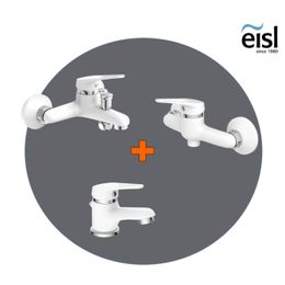 EISL® Badarmatur EISL "3-teilige Serie SPEED" Armaturen weiß Badarmaturen
