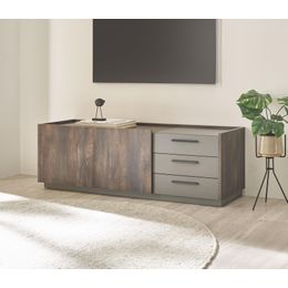 Lowboard Inosign "LARGO" Sideboards Gr. B/H/T: 152 cm x 50 cm x 45 cm, 3, braun (thermo oak dekor) Lowboards