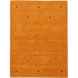 Wollteppich CarpetFine "Gabbeh Uni" Teppiche Gr. B/L: 160 cm x 230 cm, 15 mm, 1 St., gelb Orientalische Muster