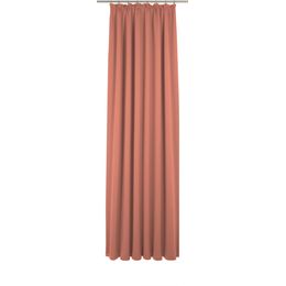 Vorhang WIRTH "Uni Collection light" Gardinen Gr. 235 cm, Kräuselband, 142 cm, orange Kräuselband
