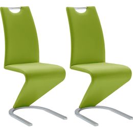 Freischwinger MCA furniture "Amado" Stühle Gr. B/H/T: 45 cm x 102 cm x 62 cm, 2 St., Kunstleder uni, Set + Metall, grün (lime, chrom) Freischwinger